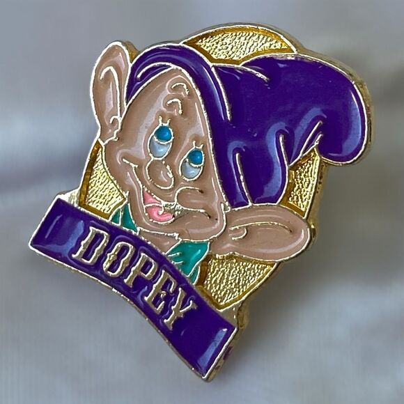Disney | Jewelry | Vintage Disney Dopey Face Pin Snow White And The ...